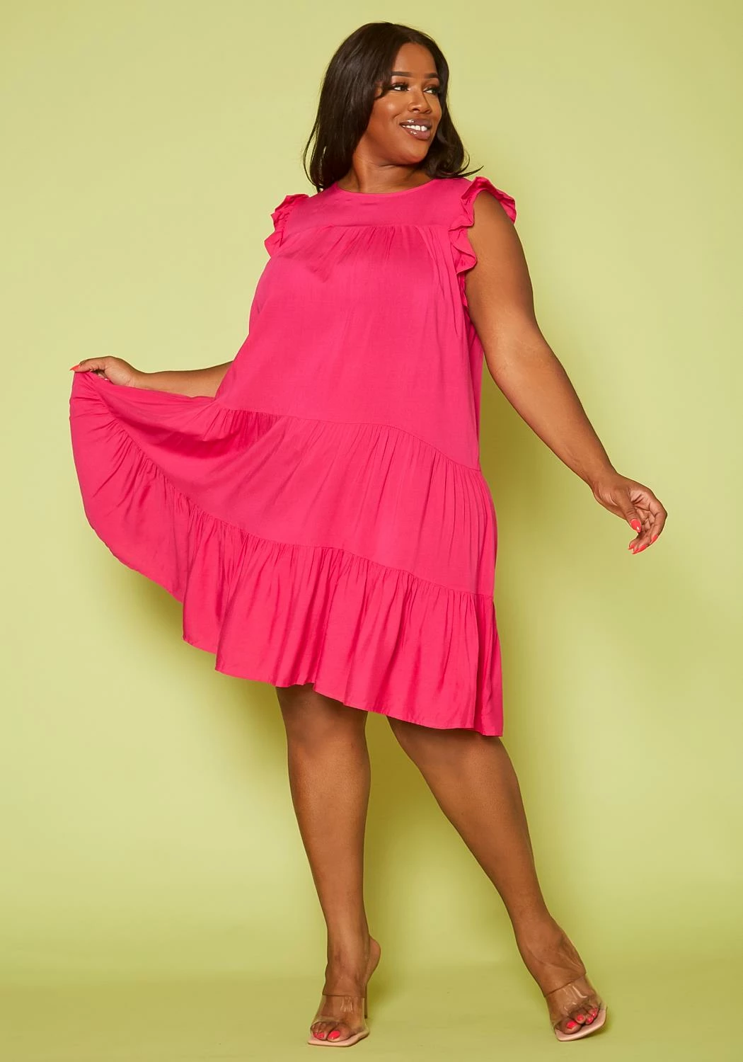 Plus Size Tiered Ruffle Dress has a lot of styles and colors for you to ...